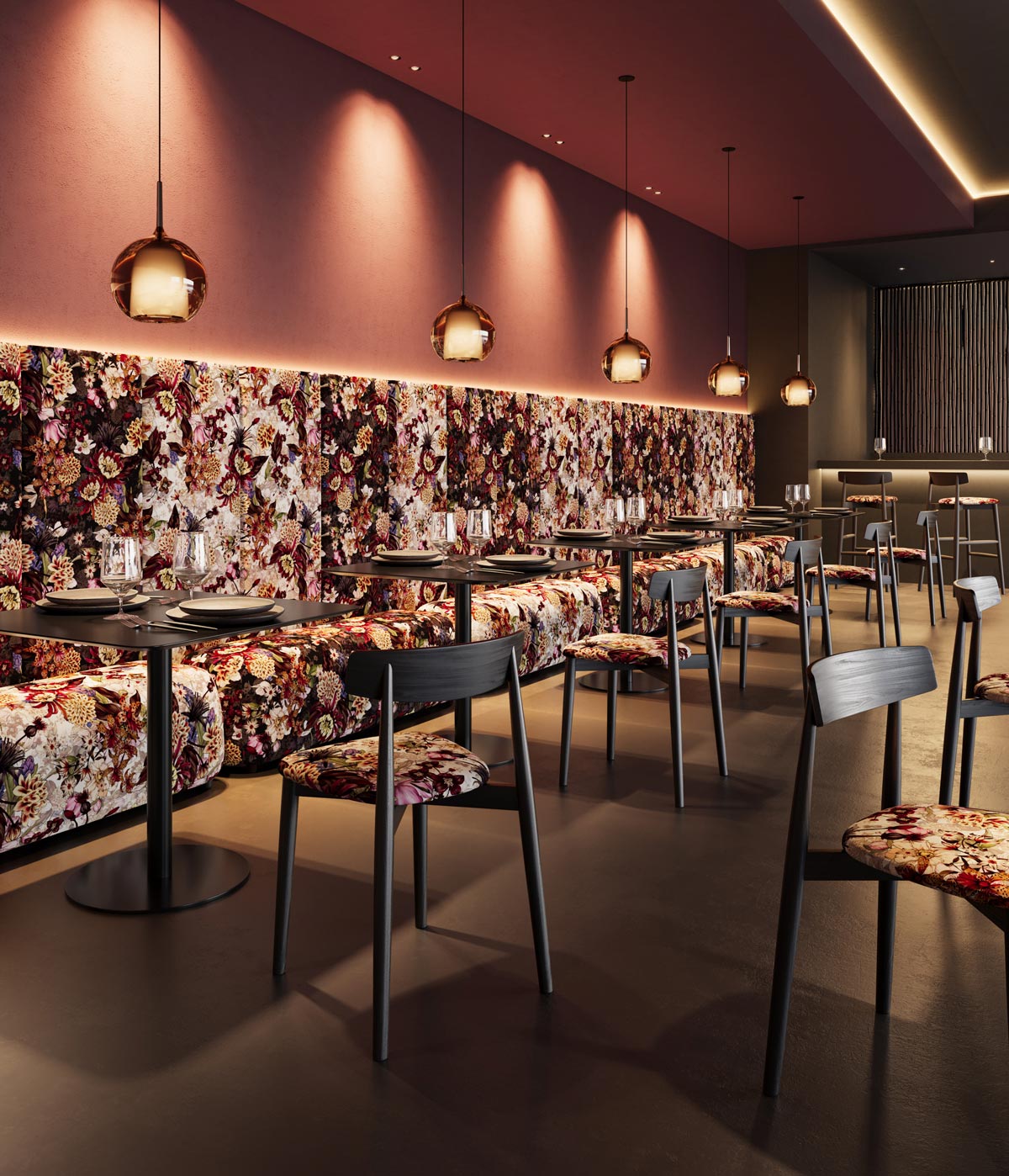 Upholstered wall panels for Hotels, Restaurants and Hall
